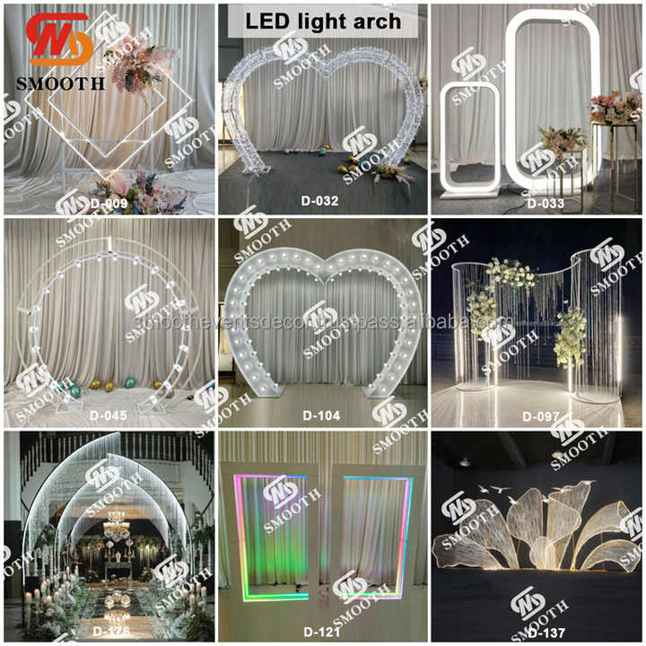 SMOOTH Wedding Led Glowing Metal Arch Stage Decorative Party Wedding ...