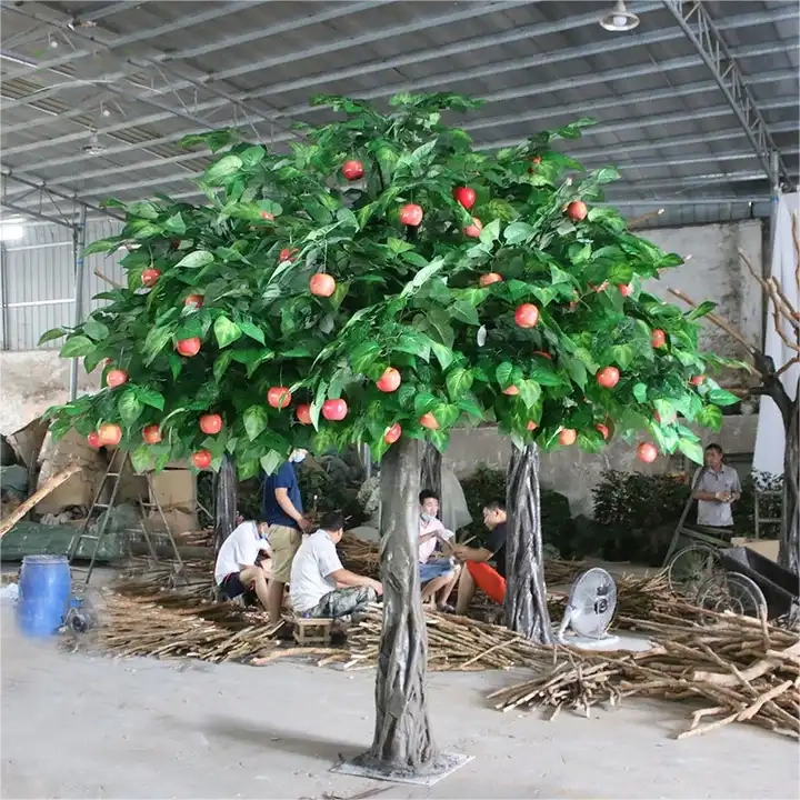Green Large Faux apple Tree Indoor Plant Decorative Reusable Artificial ...