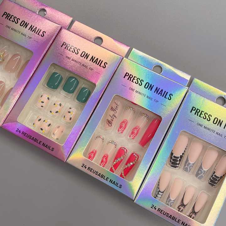 Wholesale Press on Nail - 24 Piece Acrylic Luxury False Nails
