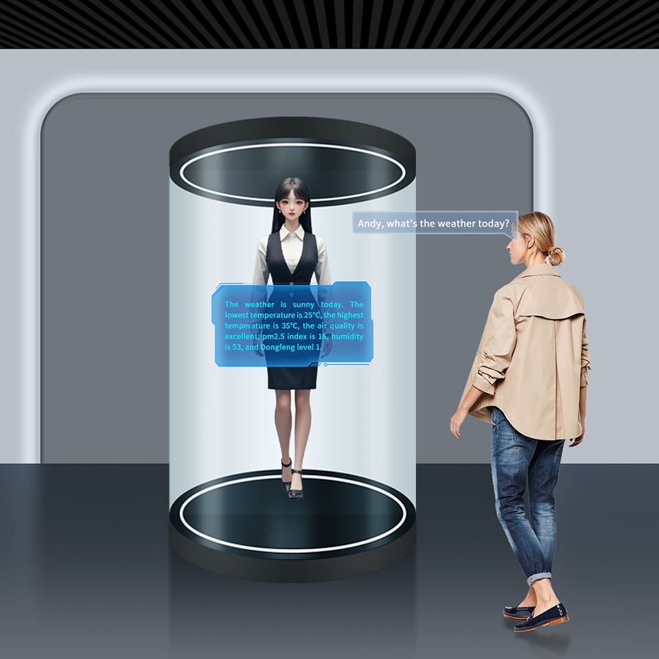 3D Interactive Digital Poster Plug-and-Play Holographic Cylinder ...