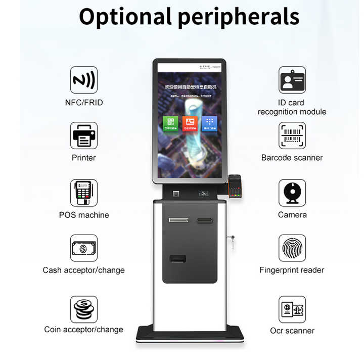 Crtly Self Sevice Kiosk Terminal Passport QR Code Scanner Printing ...