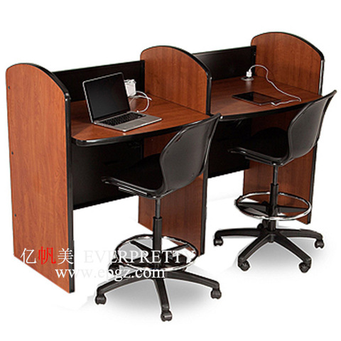 Office Furniture Two-person Computer Desk with CPU and Keyboard Holder ...