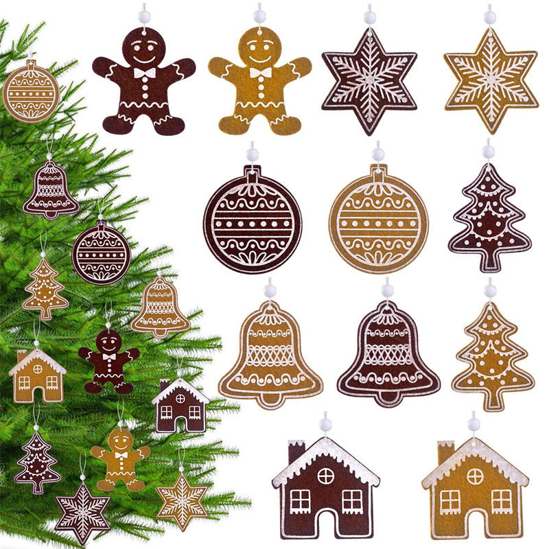 New Product: 24-piece Christmas Tree Decoration Gingerbread Pendant Set ...
