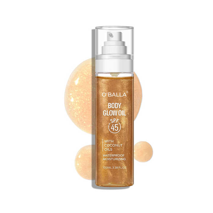 Body Glow Oil, SPF 45 Sunscreen Body Oil with Gold Mica, Sun-kissed ...