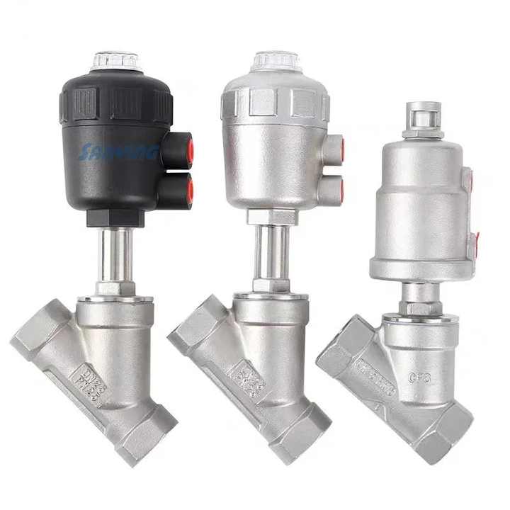 Customizable 2/2 Way Piston Threaded Angle Seat Valve High Temperature ...