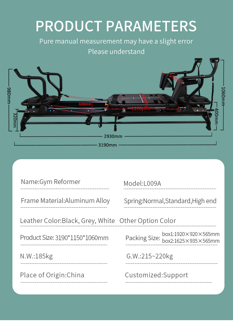 Luxury Aluminum Giant Pilates Reformer Bed Adjustable Gym Machine ...
