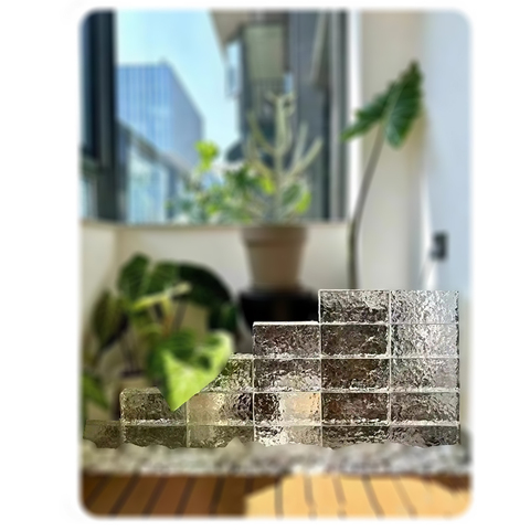 Gradient Color Glass Bricks Blocks Ice Crystal Solid Hot Melt Glass ...