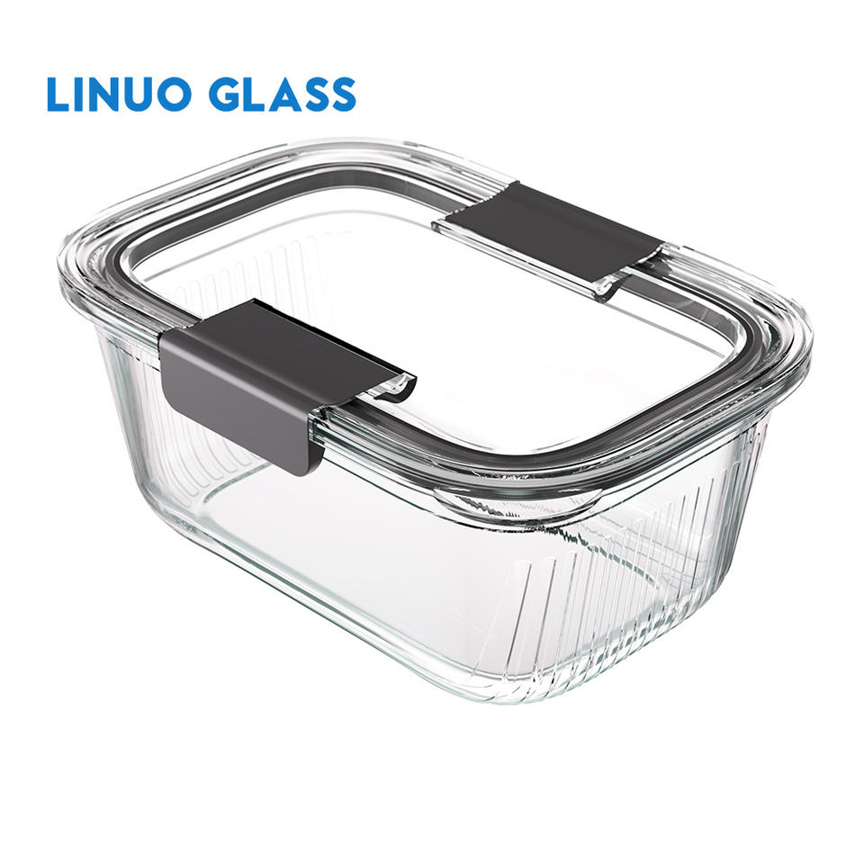 LINUO NEW Design Vertical Stripe Glass Food Containers Stripe Glass ...