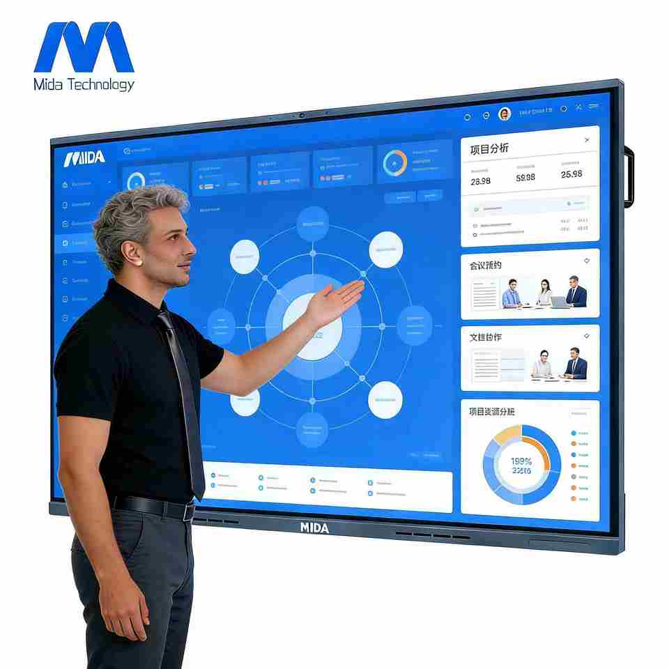 Interactive 4K LCD Interactive Whiteboard with 20-Point Touch Screen 75 ...