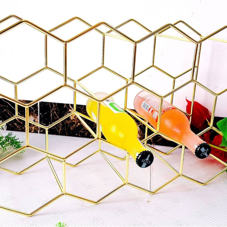 Iron Metal Grid Wine Display Storage Countertop Eco-friendly Powder ...