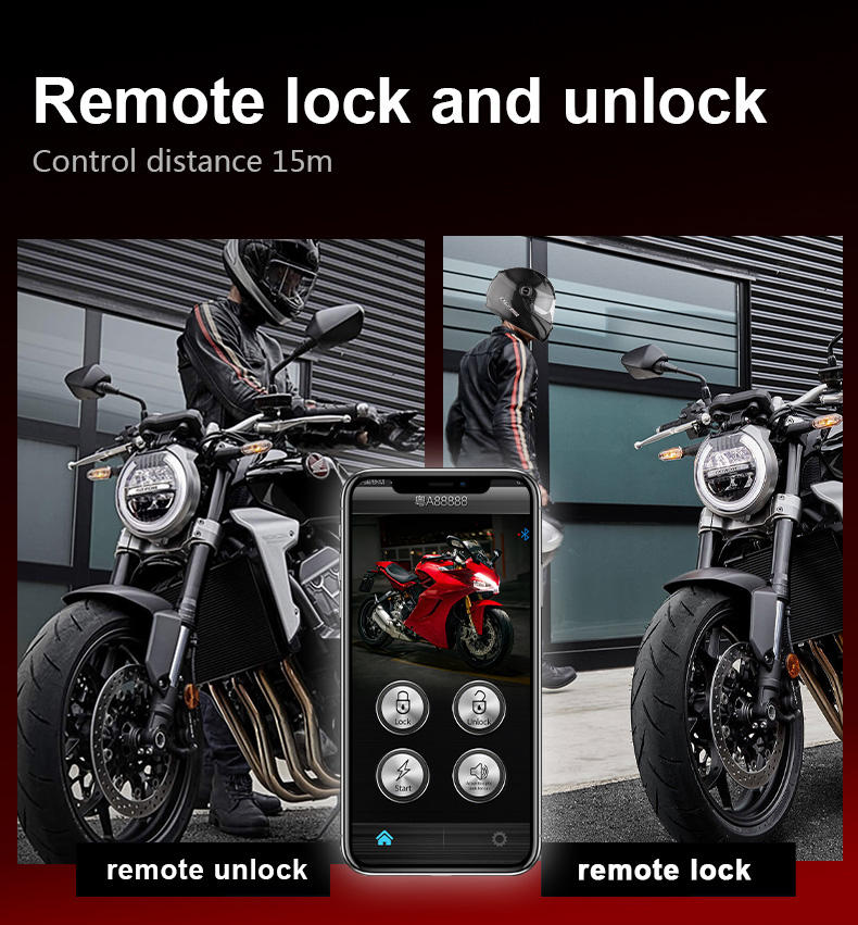 SPY BT APP Remote Engine Start Control Guarantee Motorcycle Alarm ...