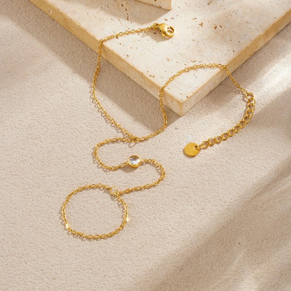 New Style Finger Bracelet Jewelry Women Gold Plated 316 Stainless Steel ...