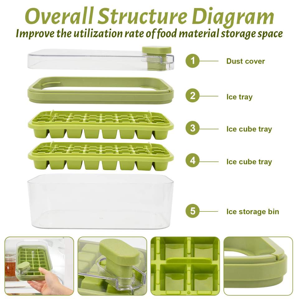 Summer DIY Ice Cube Tray Mold Lattice 2 Pack - 64 Pcs
