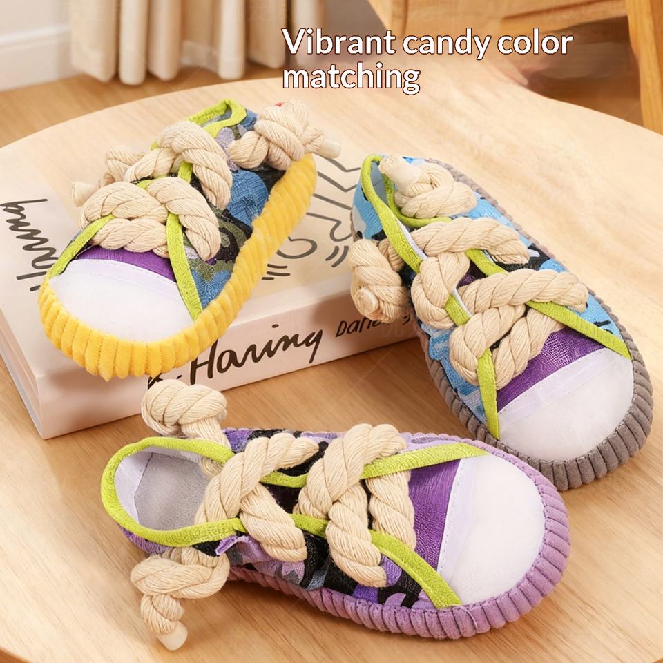 Eco-friendly Dog Toy Sound-making Interactive Slippers Self ...