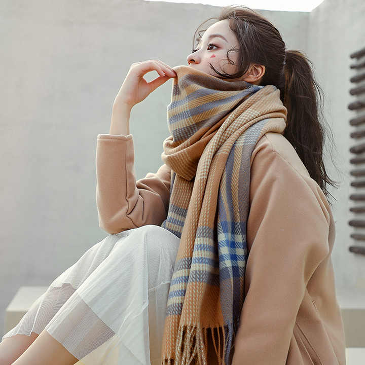 Keeping Warm Soft Winter Scarves Fashion Stripes Checks Girls Scarves Alibaba