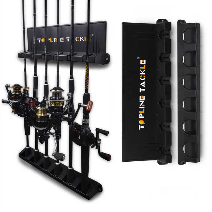 Topline Vertical Fishing Rod Rack - Wall Mounted Storage