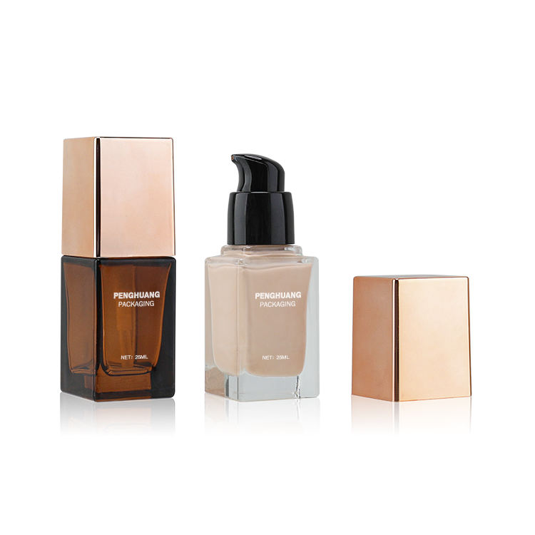 In Stock Custom 25ml Glass Foundation Packaging - Frosted