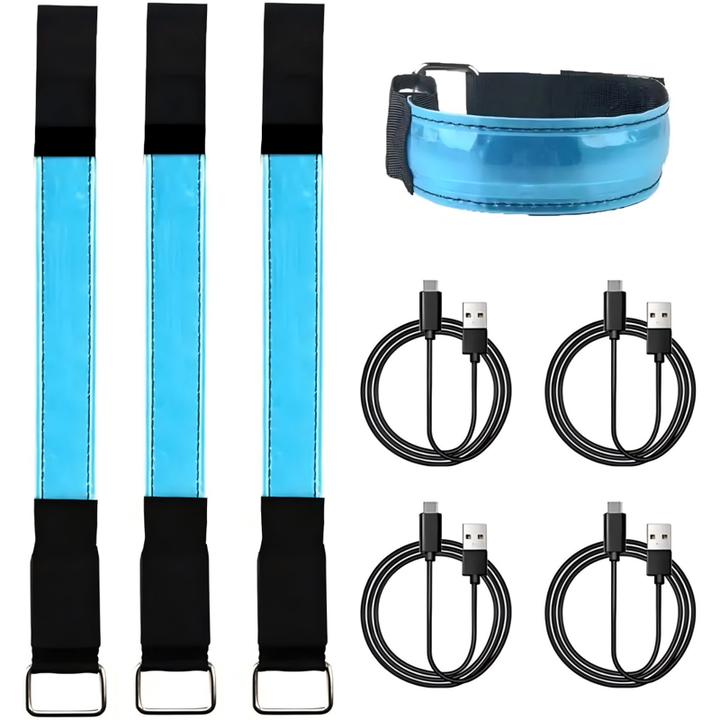 USB Rechargeable Adjustable Outdoors Wristband Light LED Sport Armband ...