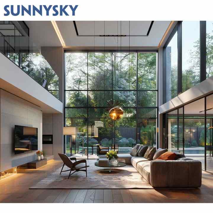 Sunnysky Aluminum Doors Windows Big View Floor to Ceiling Window ...