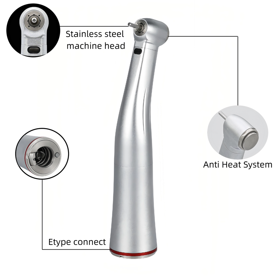 Premium Dental 1:5 Contra Angle Handpiece Fiber Optic E-Type Push ...