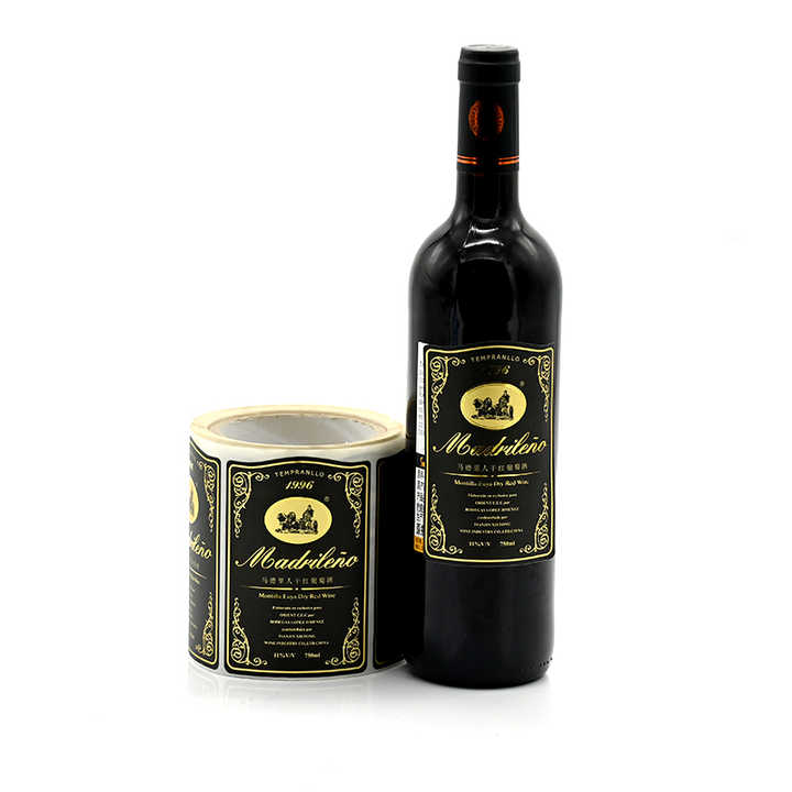 Custom Textured Fancy Paper Wine Bottle Label Stickers
