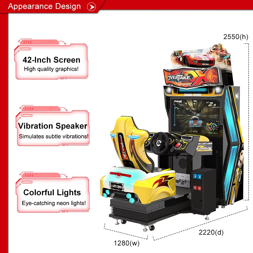 For Overtake DX Metal English Arcade Racing Car Game Machine with 42 ...