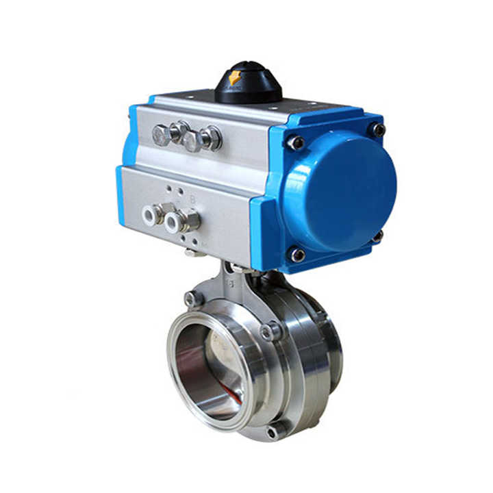 DN50 Pneumatic Sanitary Quick-Install Butterfly Valve Clamp Disc Type ...