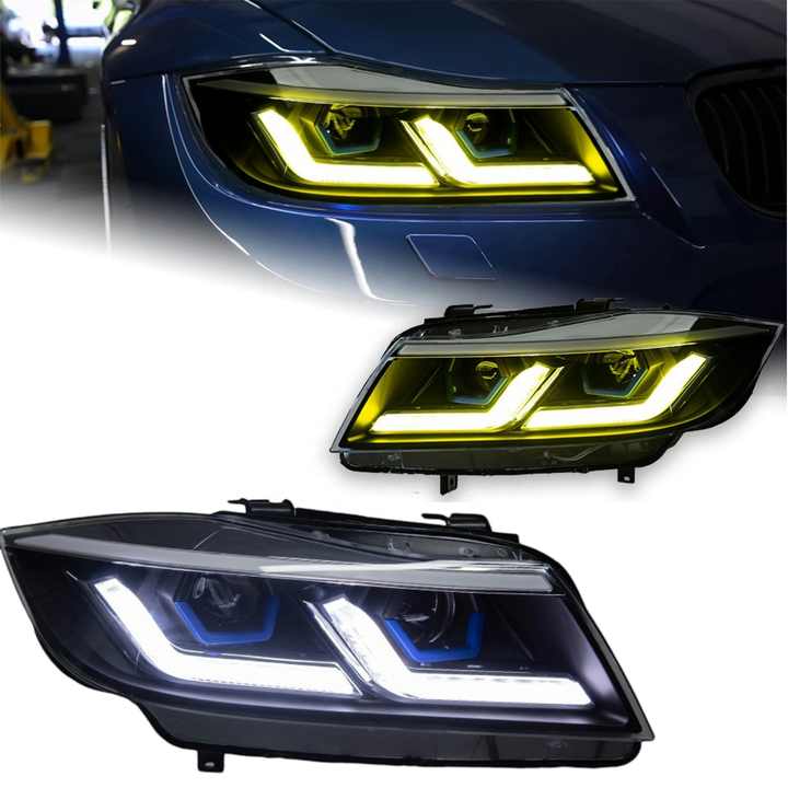 E90 Upgrade Headlight 3 Series 2005-2012 LED Head Lamps DRL Auto Lights ...