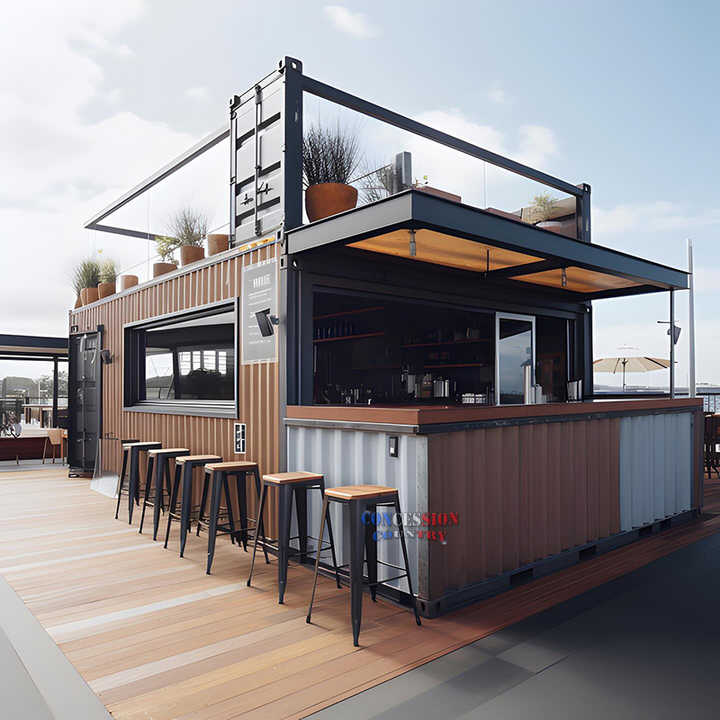 20/40ft Prefabricated 2 Layer Coffee Shop Kiosk - Modern Container Bar ...