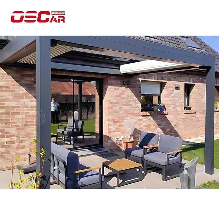 Aluminium Outdoor Motorized Retractable Solar Led Lights Garden Patio ...