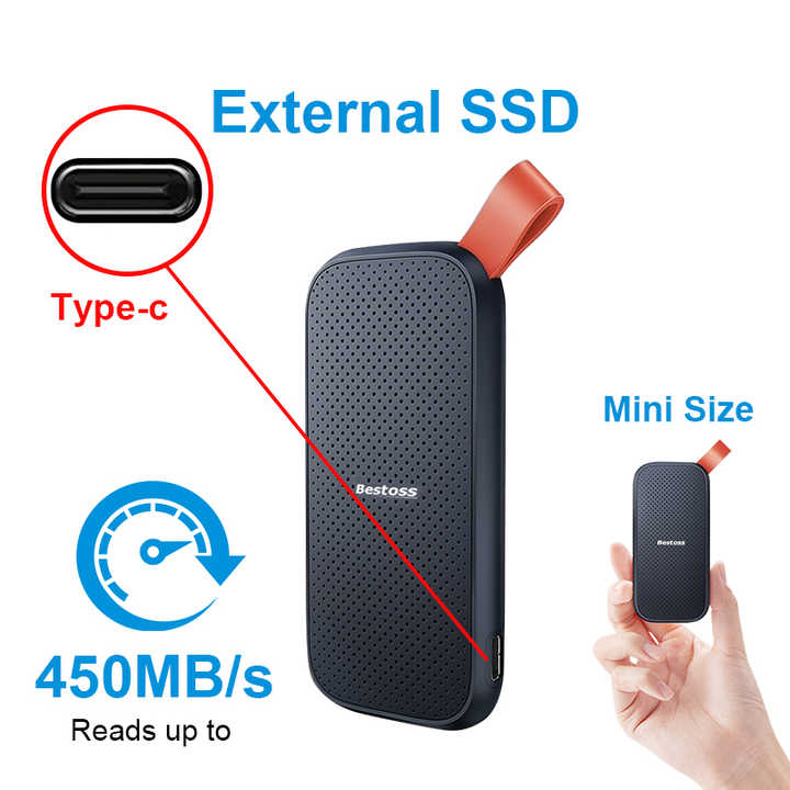 Bestoss Portable SSD - Fast Storage for Laptops & Desktops