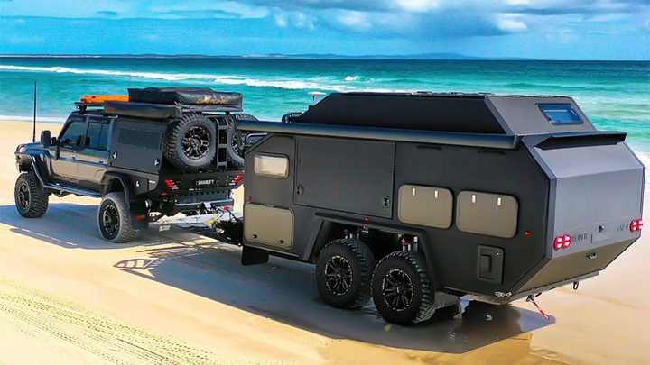 Small Modern Light Weight Camper Motorcycle Trailer Van