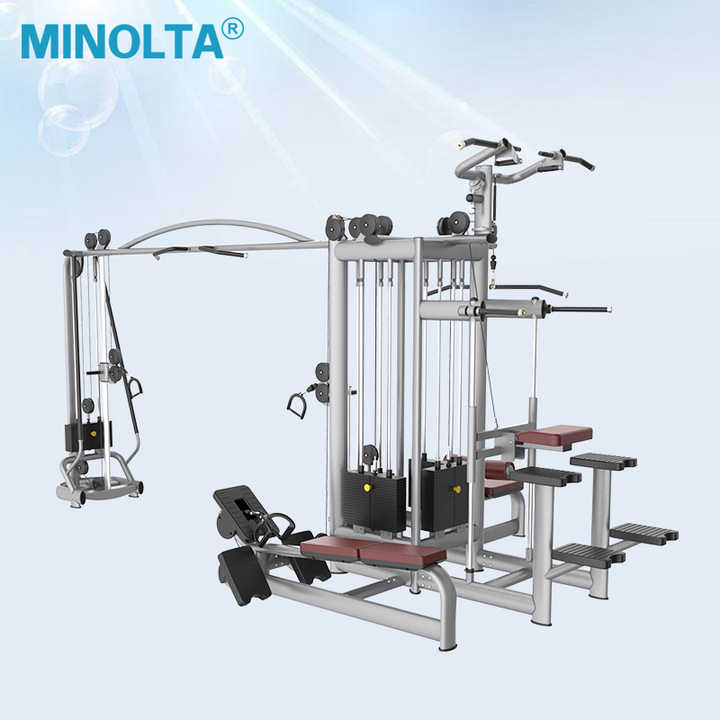 Seated Pulldown Dip Chin Pull up Seated Low Row Biceps Curl Commercial ...