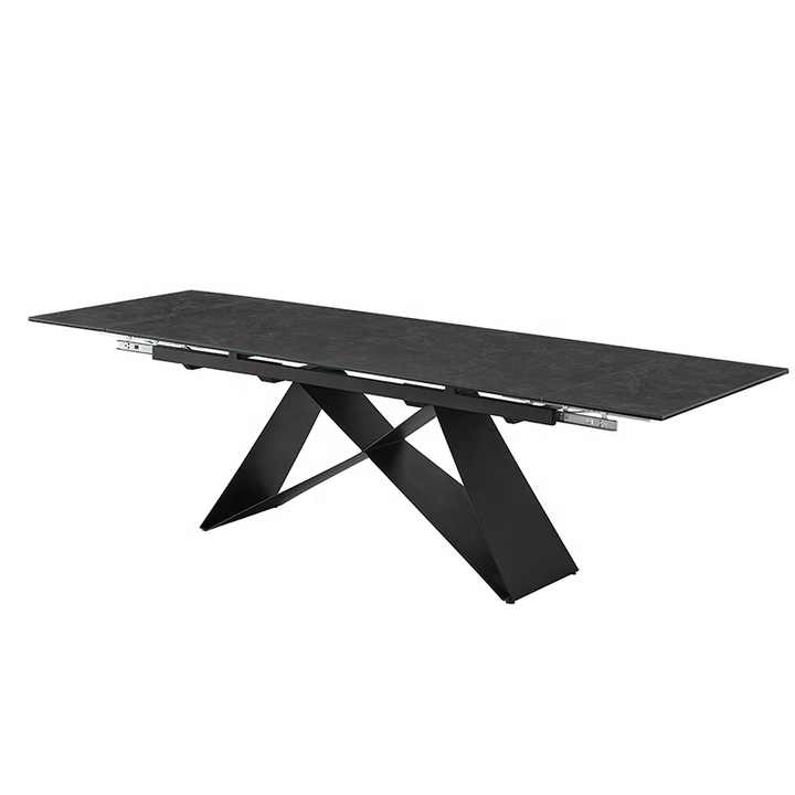 Black Dining Table with Ceramic Countertop - Modern Style