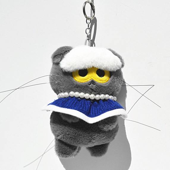 Kpop G-Dragon Cartoon Plush Doll Keychain ZOA Gray cat Bag Charm ...