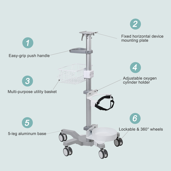 WEIYE Hospital Medical Equipment/Instrument Trolley Patient Rolling ...