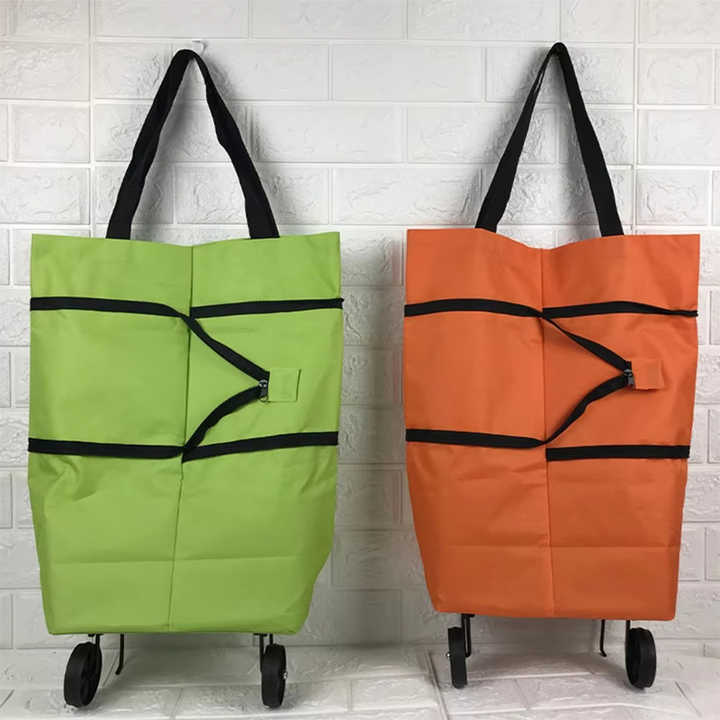 Customized Pull Cart Folding Shopping Trolley Bag with Wheels Foldable ...