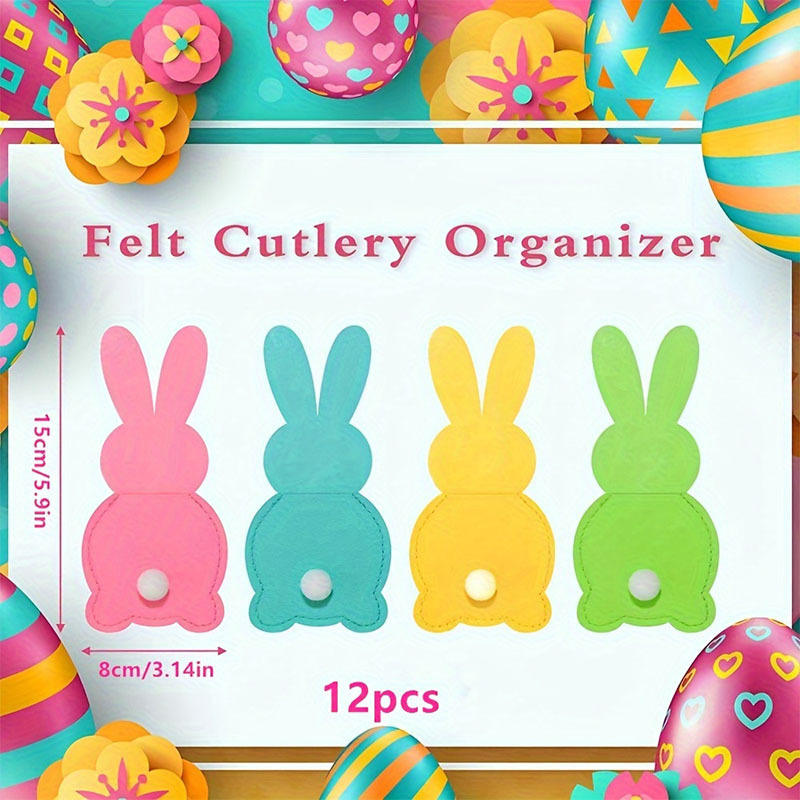 Easter Bunny Tableware Bag, Knife and Fork Bag, Birthday Party Tabletop ...
