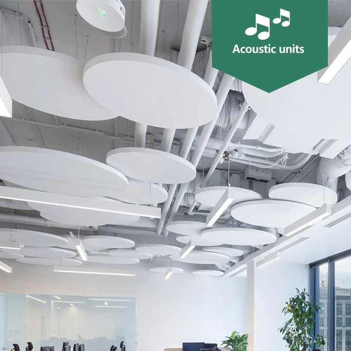 Suspended Sound Panels Ceiling Panels Acoustic Rafts Fiberglass Wool ...