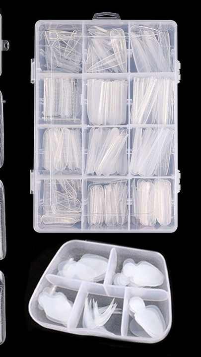 Dual Form Nail Tips Finger Poly UV Gel Quick Building Extension Mold ...