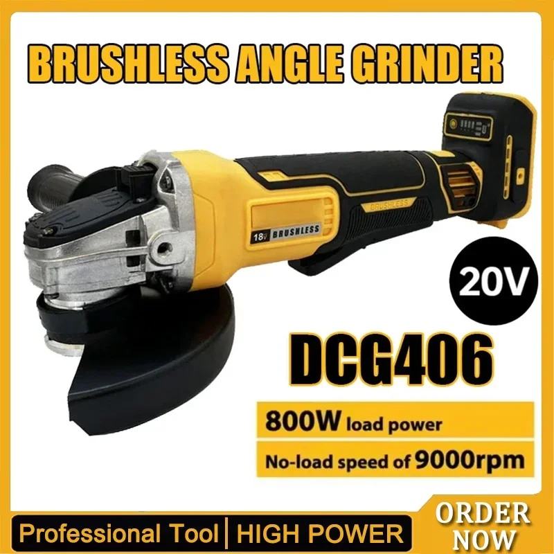 For DCG406 Brushless Angle Grinder 125MM 9000 RPM Cordless Cutting ...