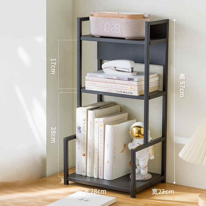 Modern Book Shelf 2 Tier Desktop Bookshelf, Metal Desktop Organizer ...
