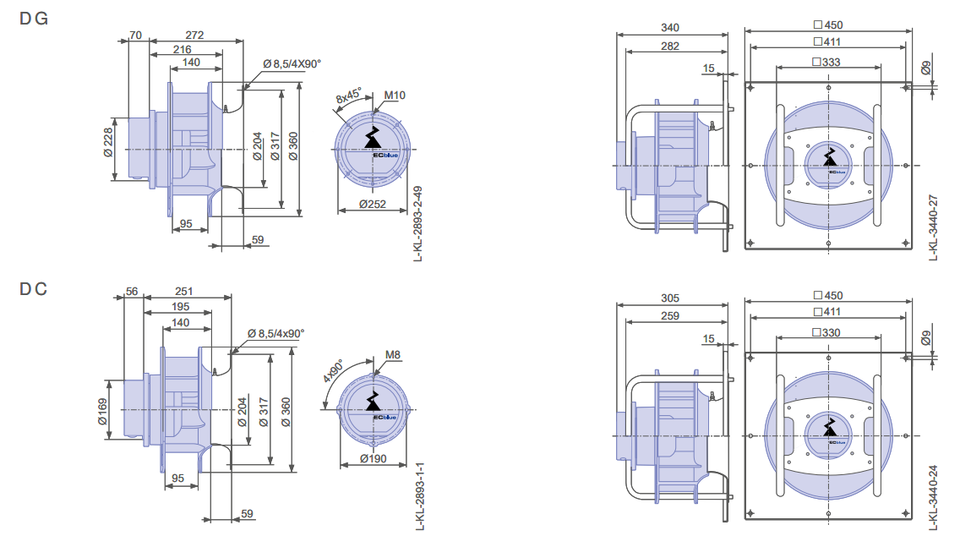 ZIEHL-ABEGG Fan GR31C-ZID.DC.CR With Bracket Inverter Air Conditioner ...