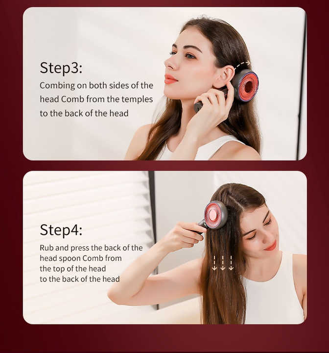 Portable Rechargeable Electric Massage Comb Comfortable Handheld Head ...