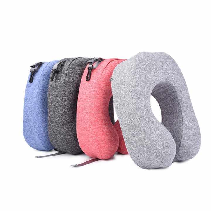 Rollable Memory Foam U Shaped Travel Pillow Compact Neck Cushion for ...