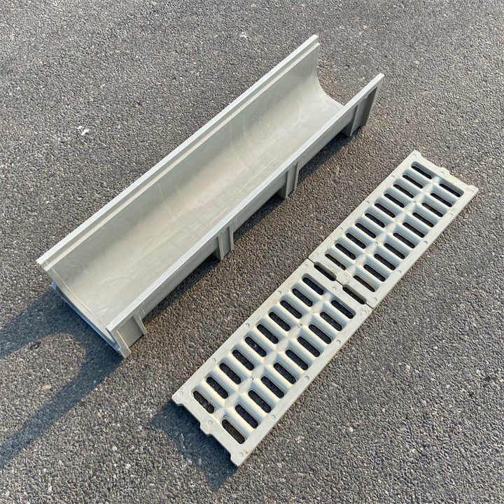 Outdoor Linear Storm Drainage System Roadway Precast Linear Drainage ...