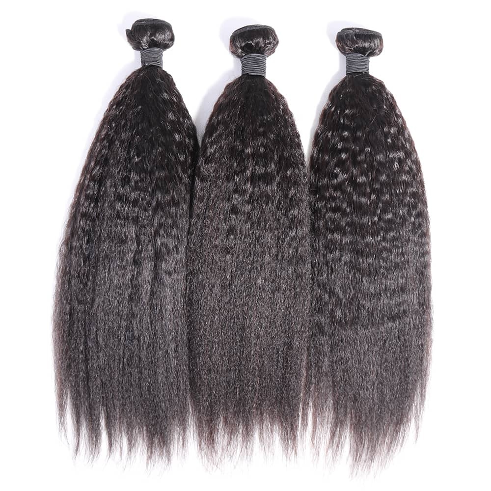 MEGALOOK 100 Virgin Human Hair Peruvian Kinky Straight Hair Peruvian Yaki Human Hair Bundles Peruvian Hair