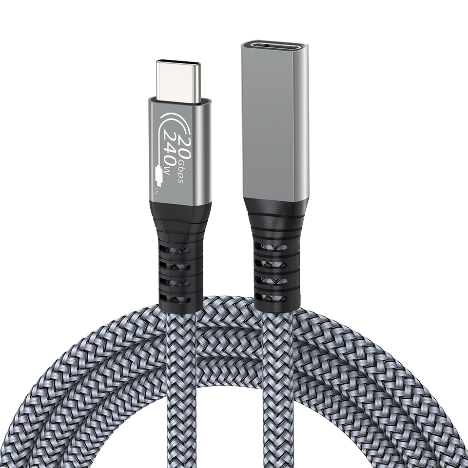 "20Gbps USB 3.2 Type C Braided Cable with PVC Jacket for Fast Charging ...