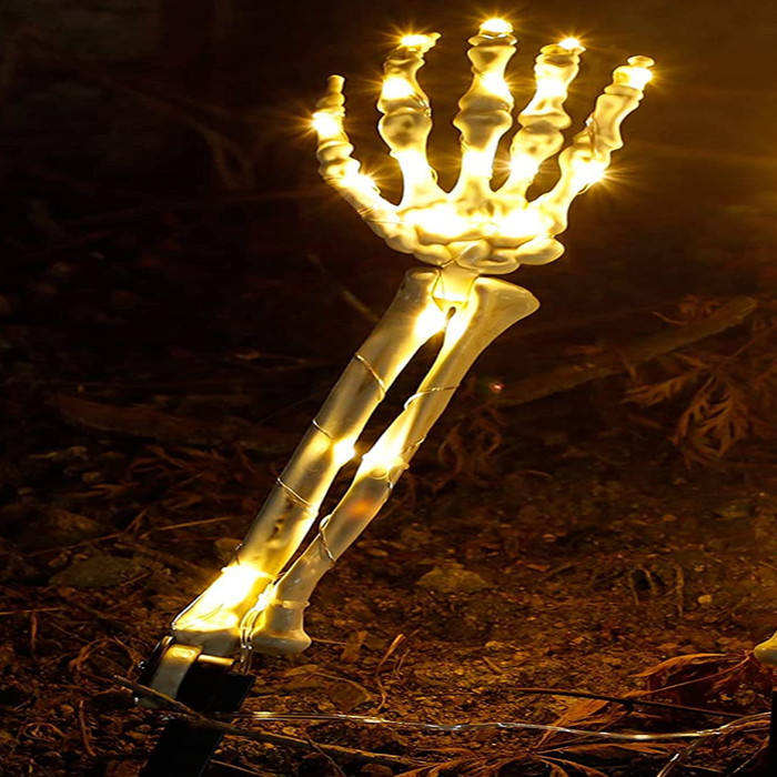 Halloween Skeleton Hand LED Lighted Ground Copper Wire Luminous Ghost ...