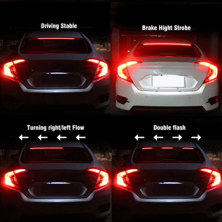 Car High Mount Brake Lights LED Tail Warning Strip Light Additional ...